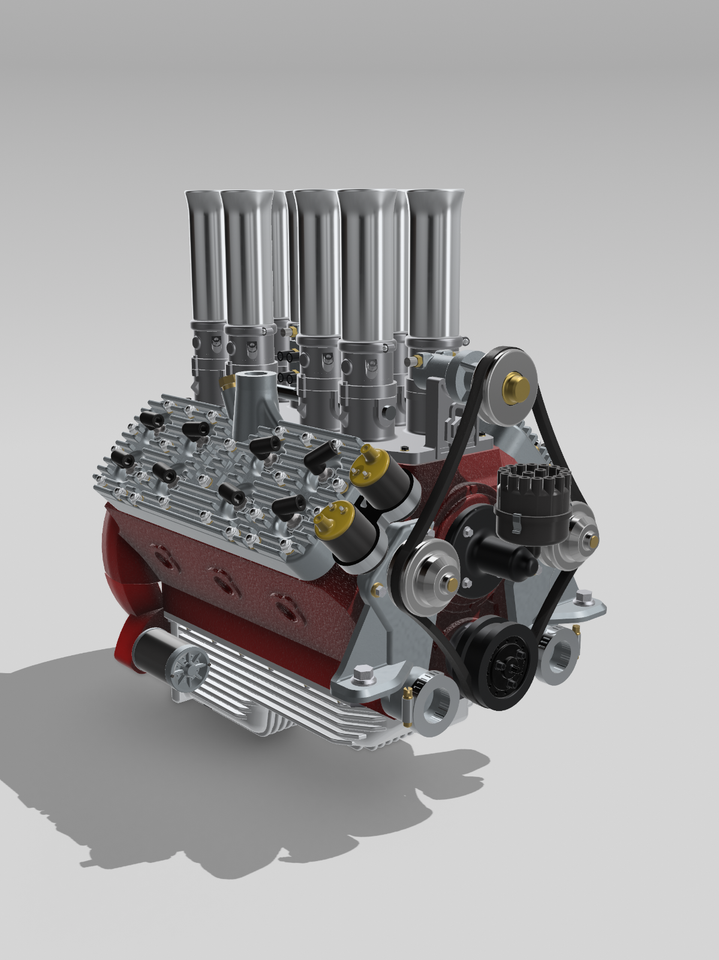 Ford Flathead Stacked Injection Twin Spark Engine - 1/24 - 3D Printed ...