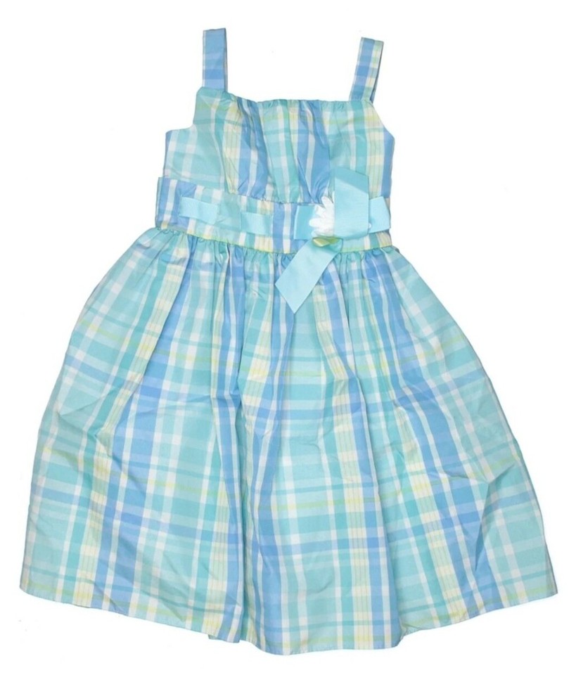 Dollie & Me Size 6X Girls Blue Green Plaid Easter Dress | eBay