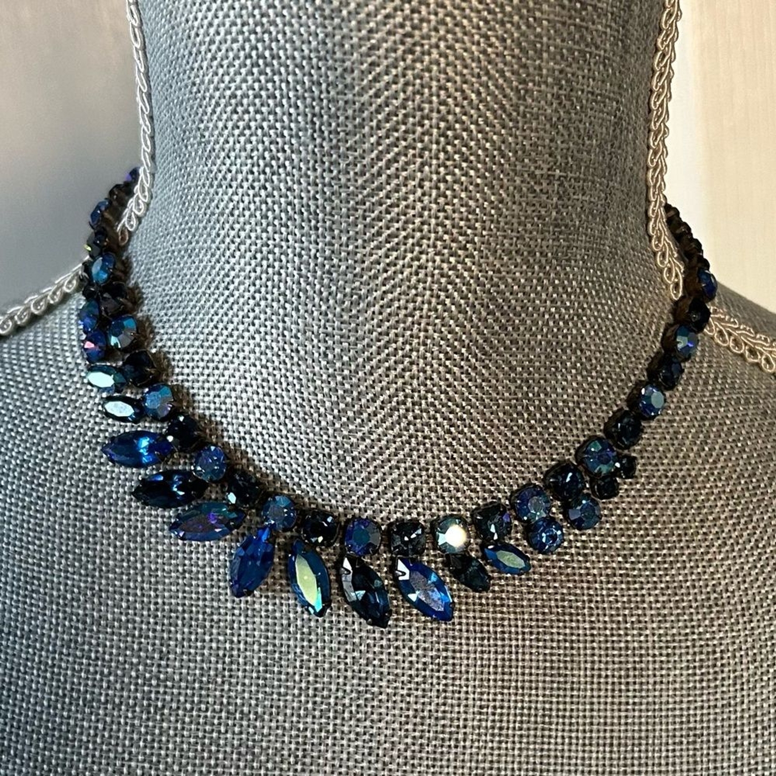 Regency Signed l Vintage 15" Choker Marquise Rhinesto… - Gem