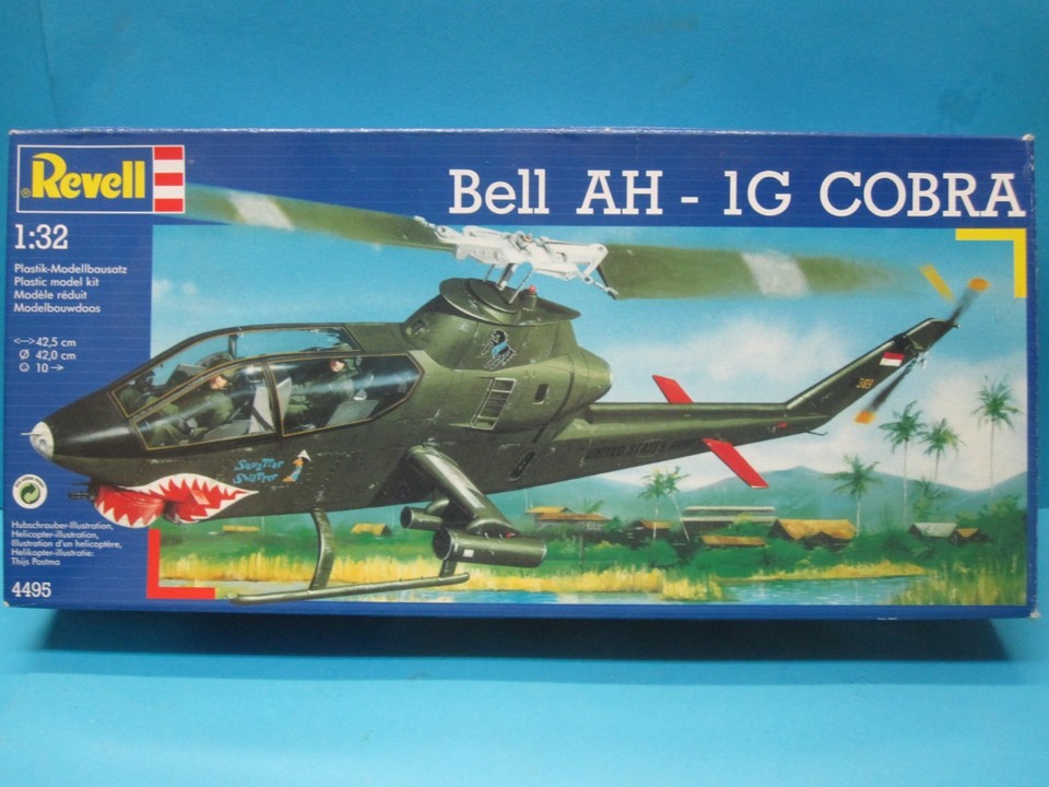 REVELL 4495 1/32 BELL AH-1G COBRA w/ RESIN VIET NAM COCKPIT & QUINTA 3D ...
