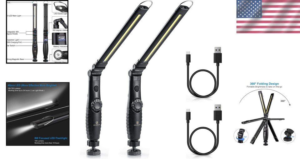 Versatile 360° Rotatable LED Work Light - Cordless & Rechargeable ...