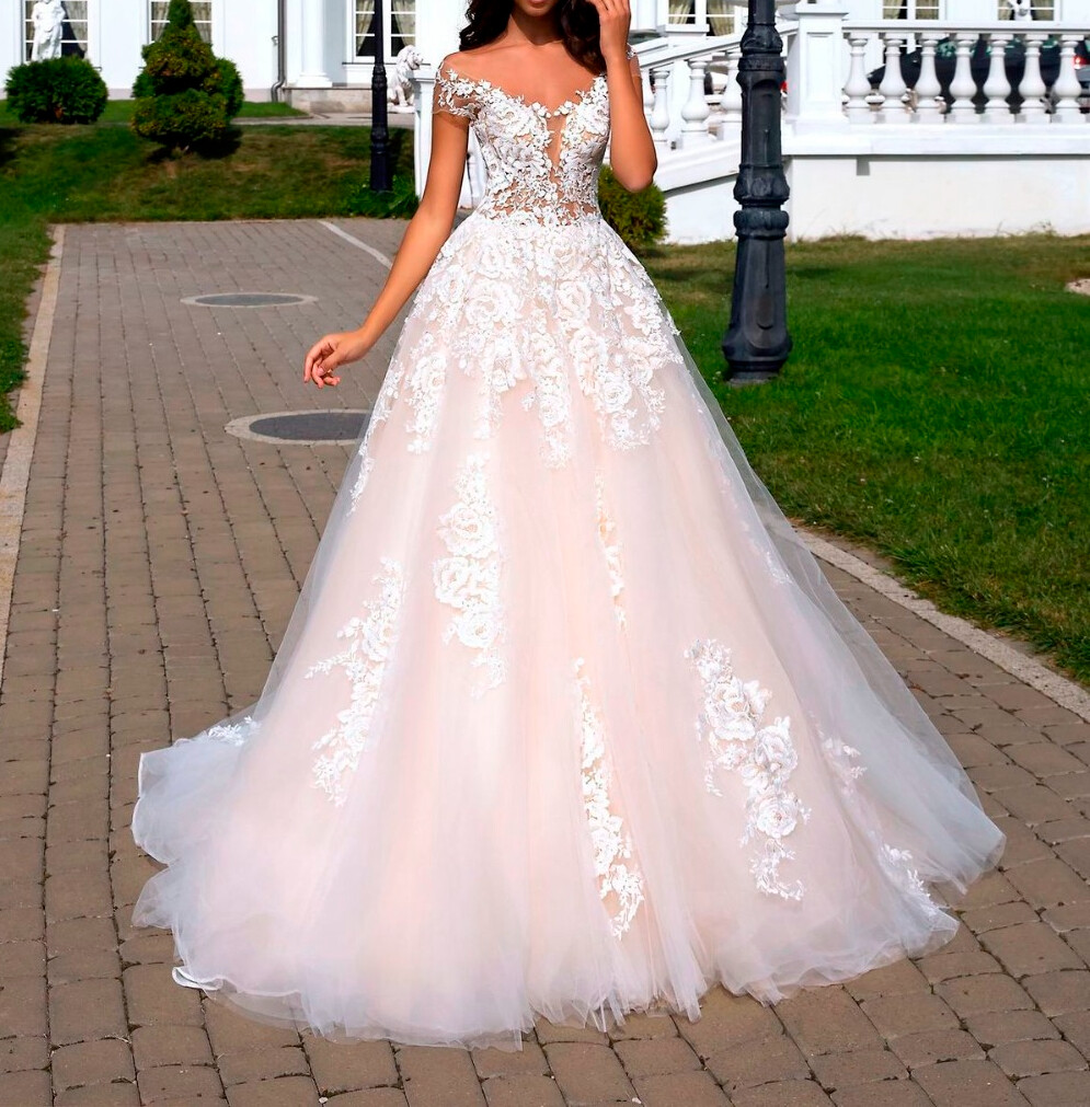 Ball Gown Boho Wedding Dress With Train Gowns Ball Wedding Dresses Gown ...
