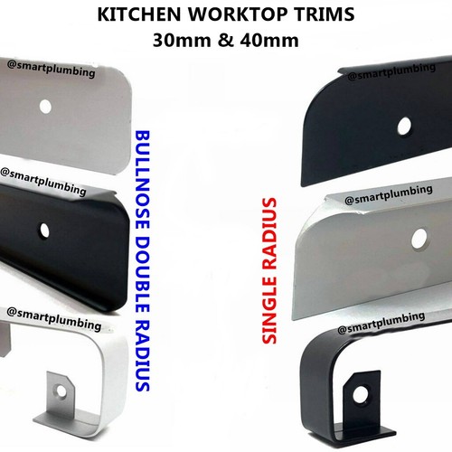 KITCHEN WORKTOP TRIMS STRIP END CAP CORNER STRAIGHT JOINT SILVER BLACK ...