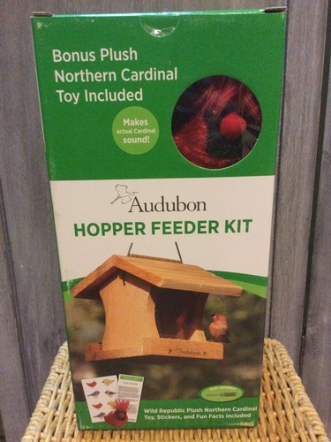Audubon Hopper Bird Feeder Kit with Wild Republic Plush Cardinal Toy ...