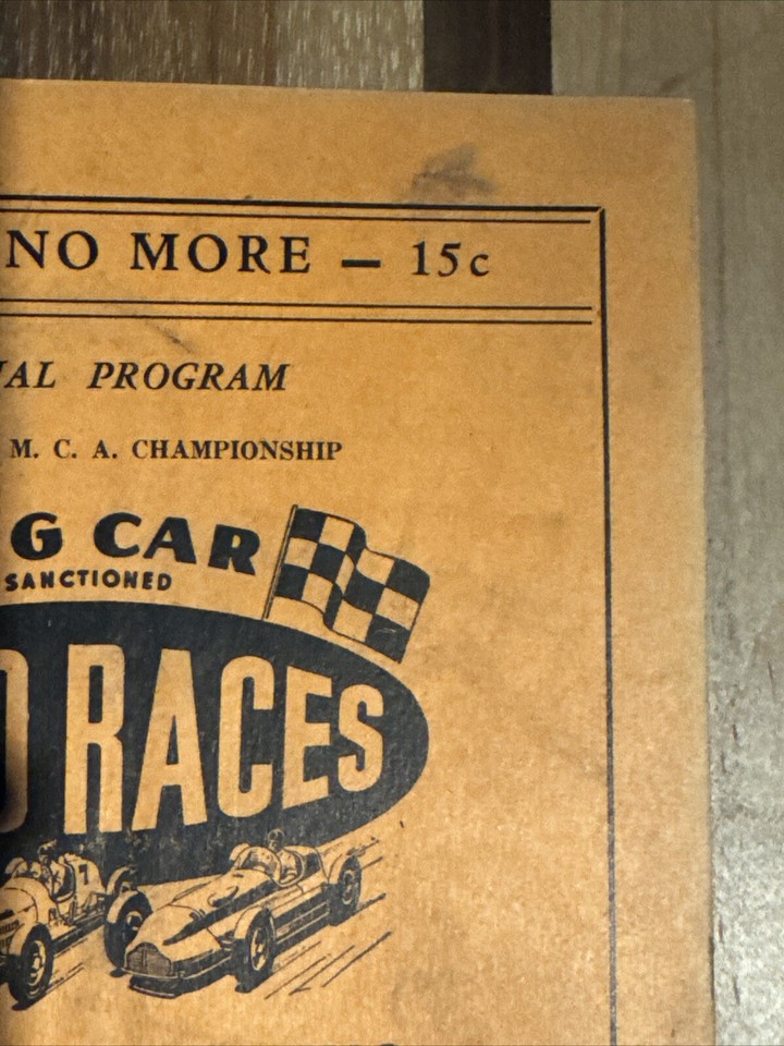 1949 IMCA Big Car Auto Race Program, Birmingham Alabama | eBay
