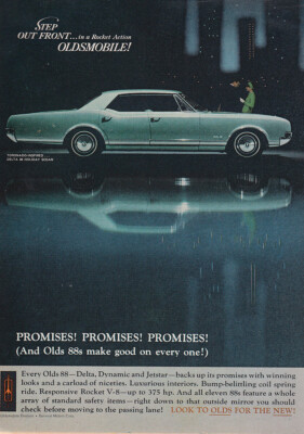 1966 Oldsmobile Toronado: Promises Promises Promises Vintage Print Ad ...
