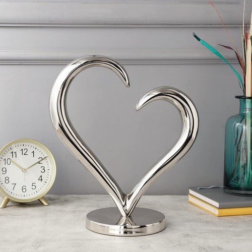 Handmade Silver Heart Table Top Showpiece Sculpture Handcrafted For ...