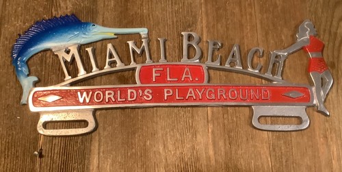 Reproduction License Plate Topper Miami Beach Florida Great Condition ...