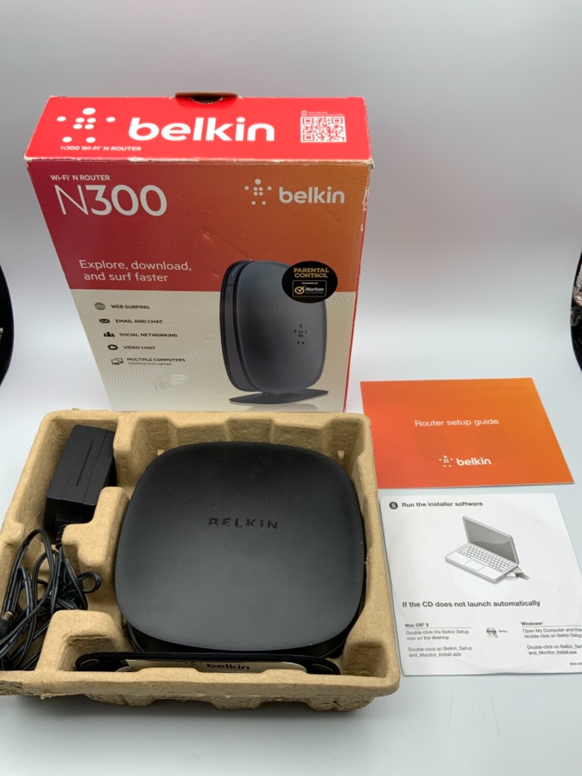 Belkin N300 4 Port Wi-Fi N Router Strong Range 300 Mbps Model | eBay