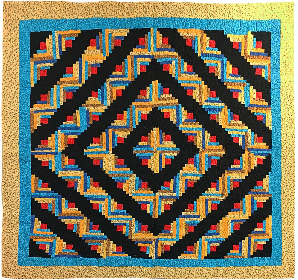 Patchwork Sparkling Diamond Log Cabin FINISHED QUILT | eBay