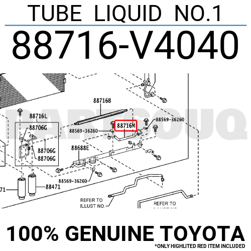 88716V4040 Genuine Toyota TUBE LIQUID NO.1 88716-V4040 | eBay