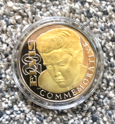 ELVIS PRESLEY 20th ANNIVERSARY "STILL ROCKIN" SILVER COIN with GOLD ...