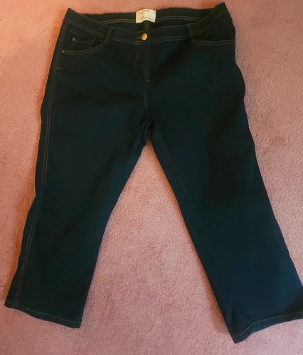 Red Herring Lulu Cropped Jeans Size 14 UK Dark Navy Stretch Denim Women ...