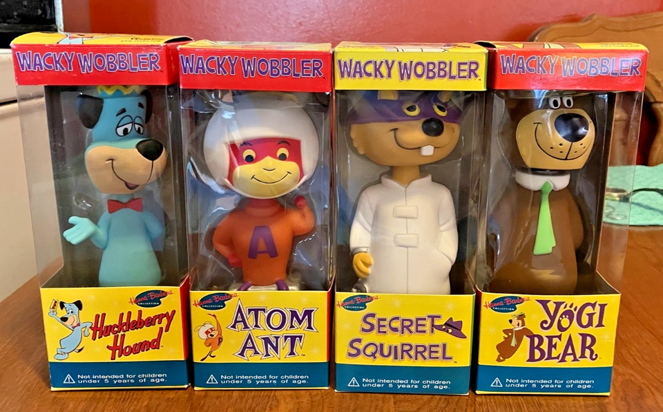 WACKY WOBBLERS-FUNKO- ATOM ANT, SECRET SQUIRREL, YOGI BEAR, HUCKLEBERRY ...