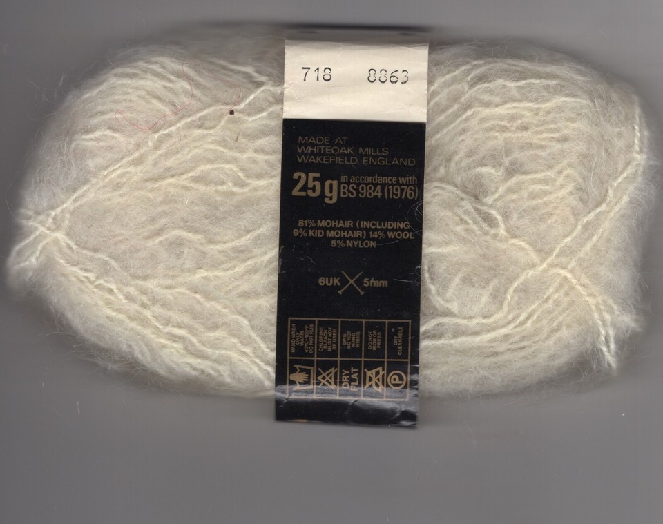 4 RARE VTG Lister TAHITI Kid Mohair/Mohair Wool/Nylon Blend CREAM Yarn ...