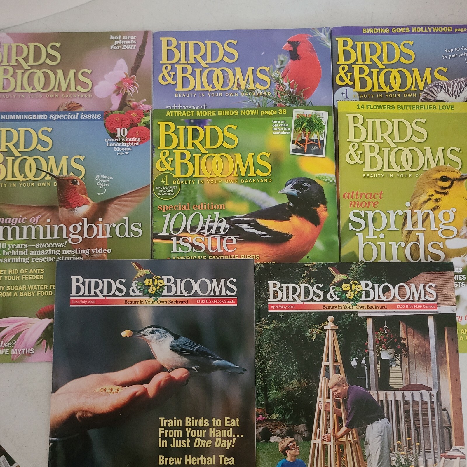 BIRDS & BLOOM MAGAZINE LOT OF 8~2000-2011 Birds, Perennials, House ...