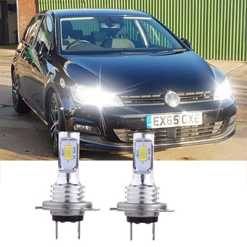 For VW GOLF MK6 MK7 LED XENON WHITE HEADLIGHT BULBS H7 DIP BEAM LIGHT ...