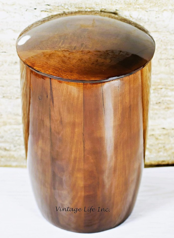 Wooden Cremation Urn Handmade Funeral Jar for Pets | Large Keepsake ...