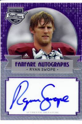 ryan swope rc rookie draft auto autograph texas a&m aggies college #/25 ...