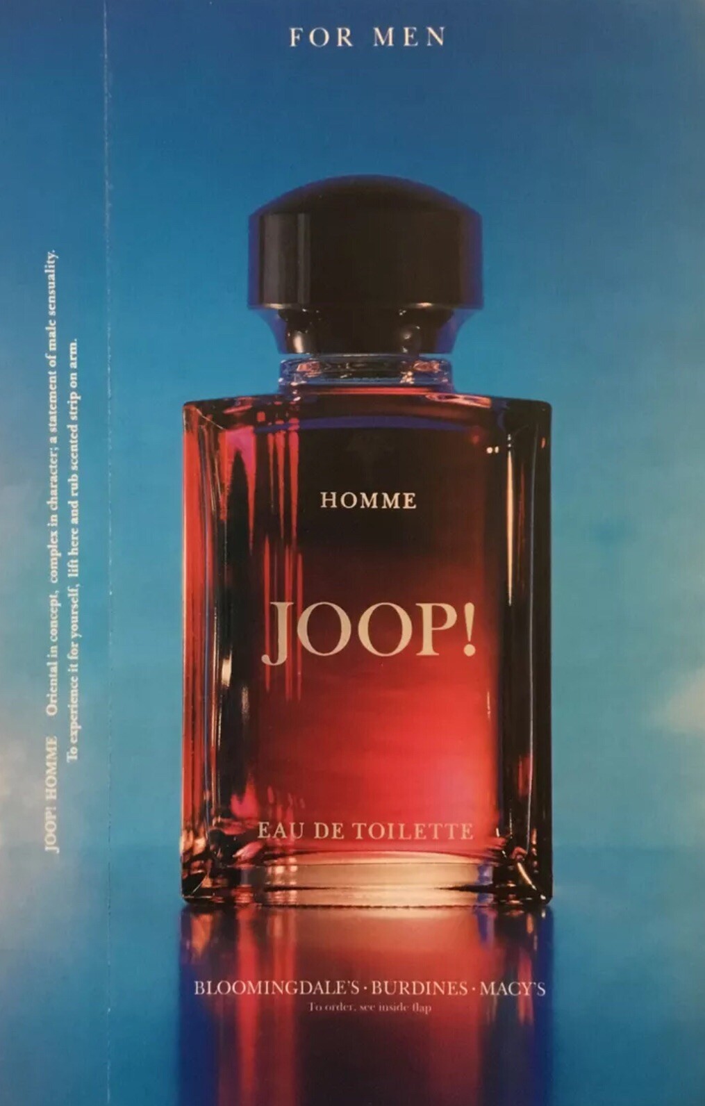1993 JOOP HOMME Eau de Toilette Statement of Male Sensuality Print Ad ...