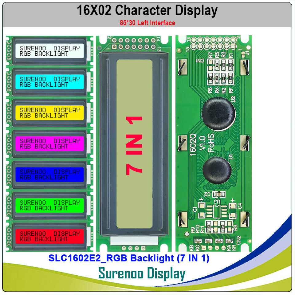 Left 14P Interface 85X30 1602 162 Character LCD Module Display Screen ...