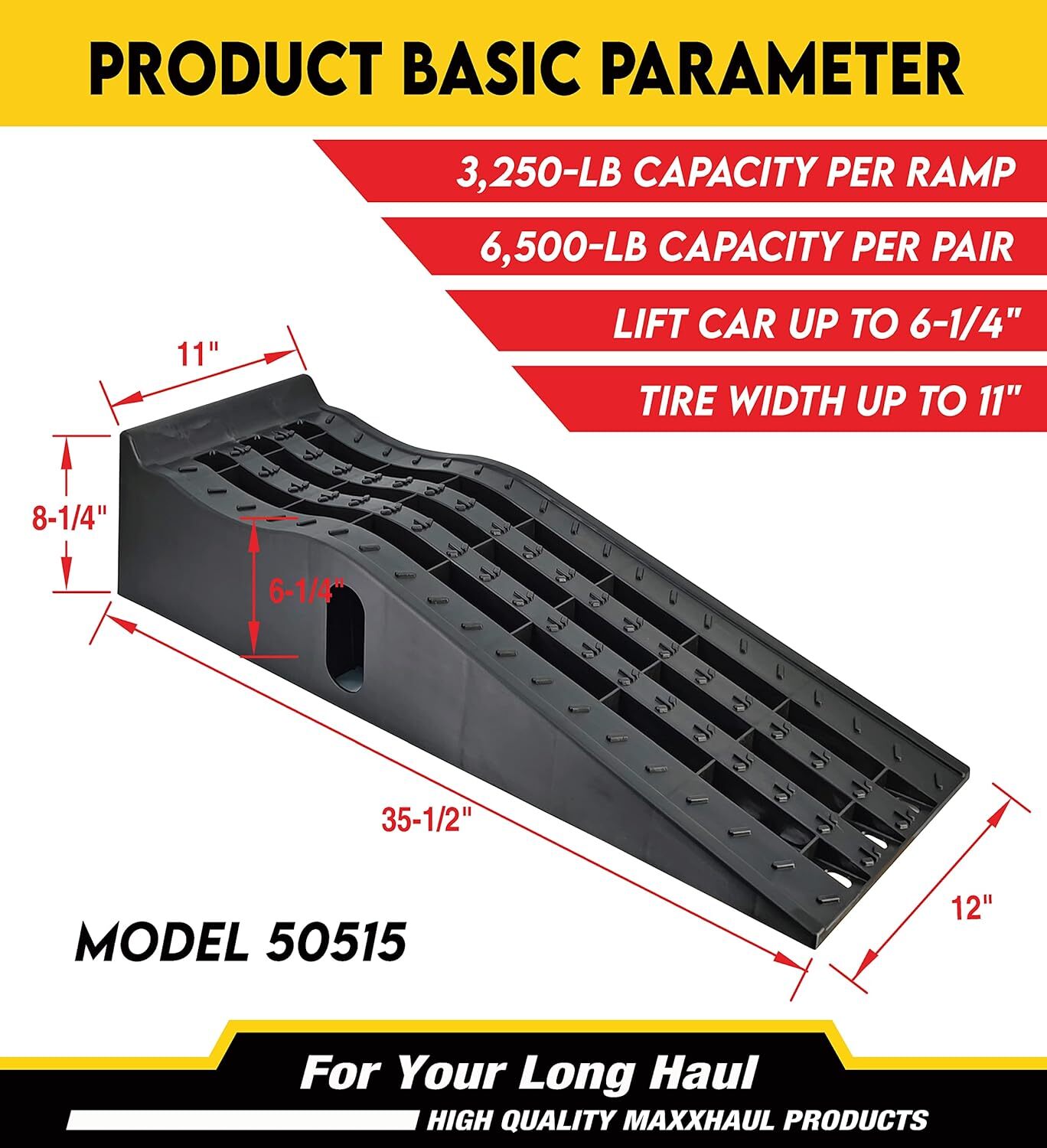 2-Pack MaxxHaul Plastic 6" Lift Car Service Ramps Tire Ramp for Vehicle ...