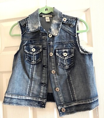 INDIGO THREAD COMPANY BLUE JEAN DENIM VEST - SMALL - COTTON/POLYESTER ...