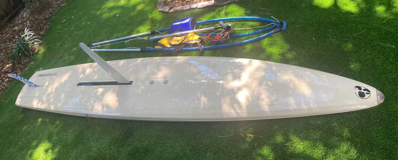 Sailboard Windsurfing Package: 12ft Board, 2 Sails, Mast, connectors ...