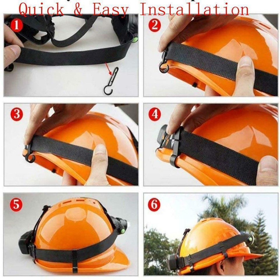 20X Helmet Clips Attachment Head Light Clamps Headlamp Hard Hat Safety ...