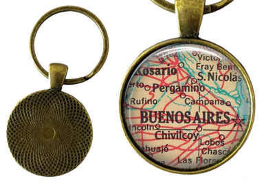 Buenos Aires Argentina Map Key Ring Key Chain Handcrafted Travel Home ...