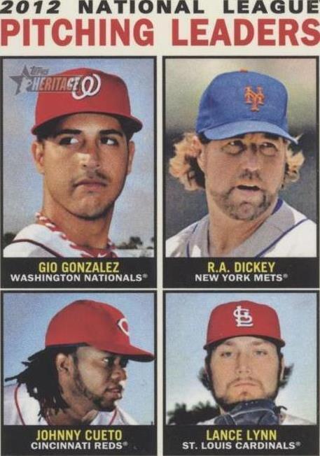 2013 Topps Heritage - League Leaders Johnny Cueto, Lance Lynn, Gio ...