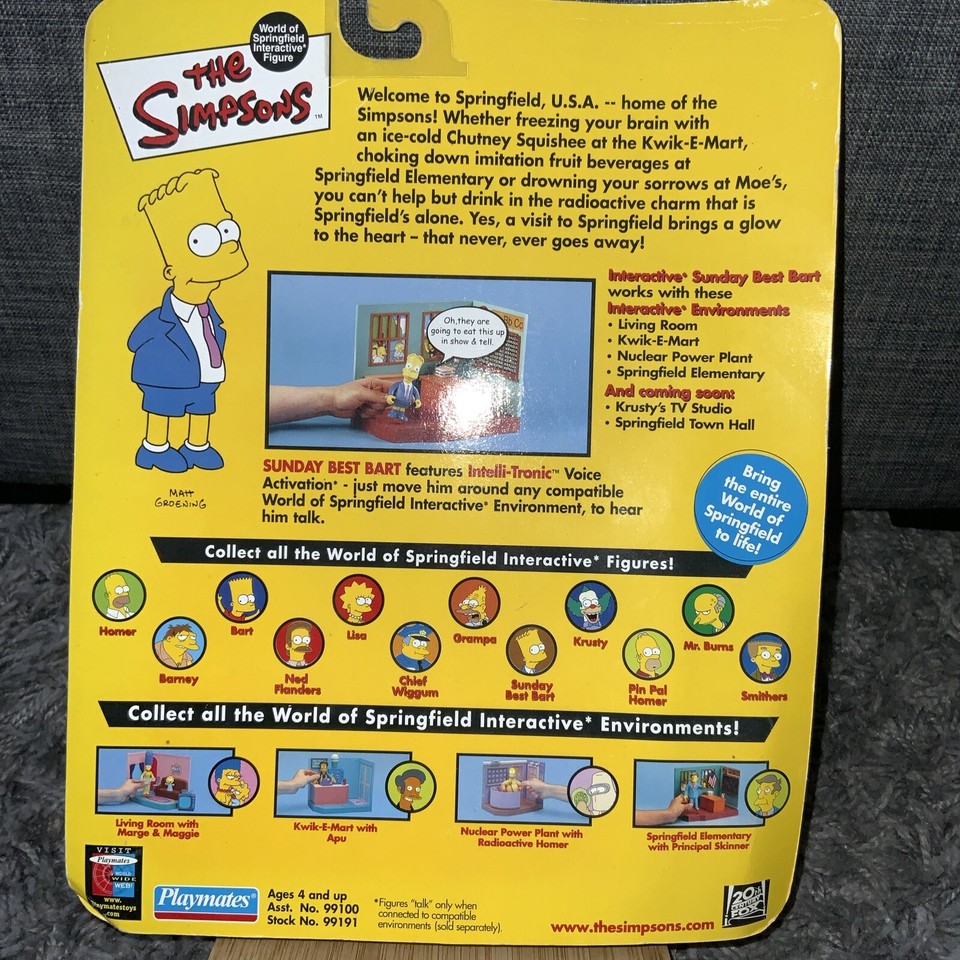 Playmates Toys The Simpsons Wave 2 Sunday Best Bart Action Figure 2000 ...