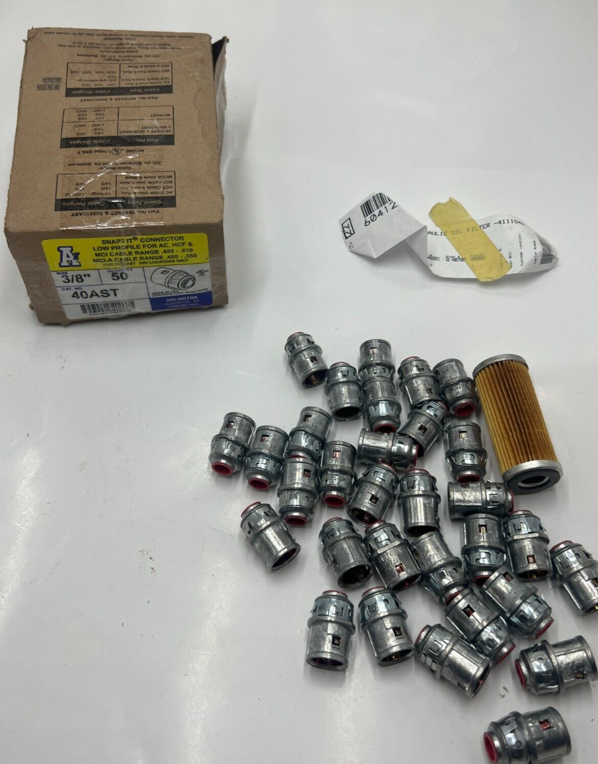 BOX OF 50 ARLINGTON 1/2" Knock-Out MC Snap It Straight Die-Cast ...