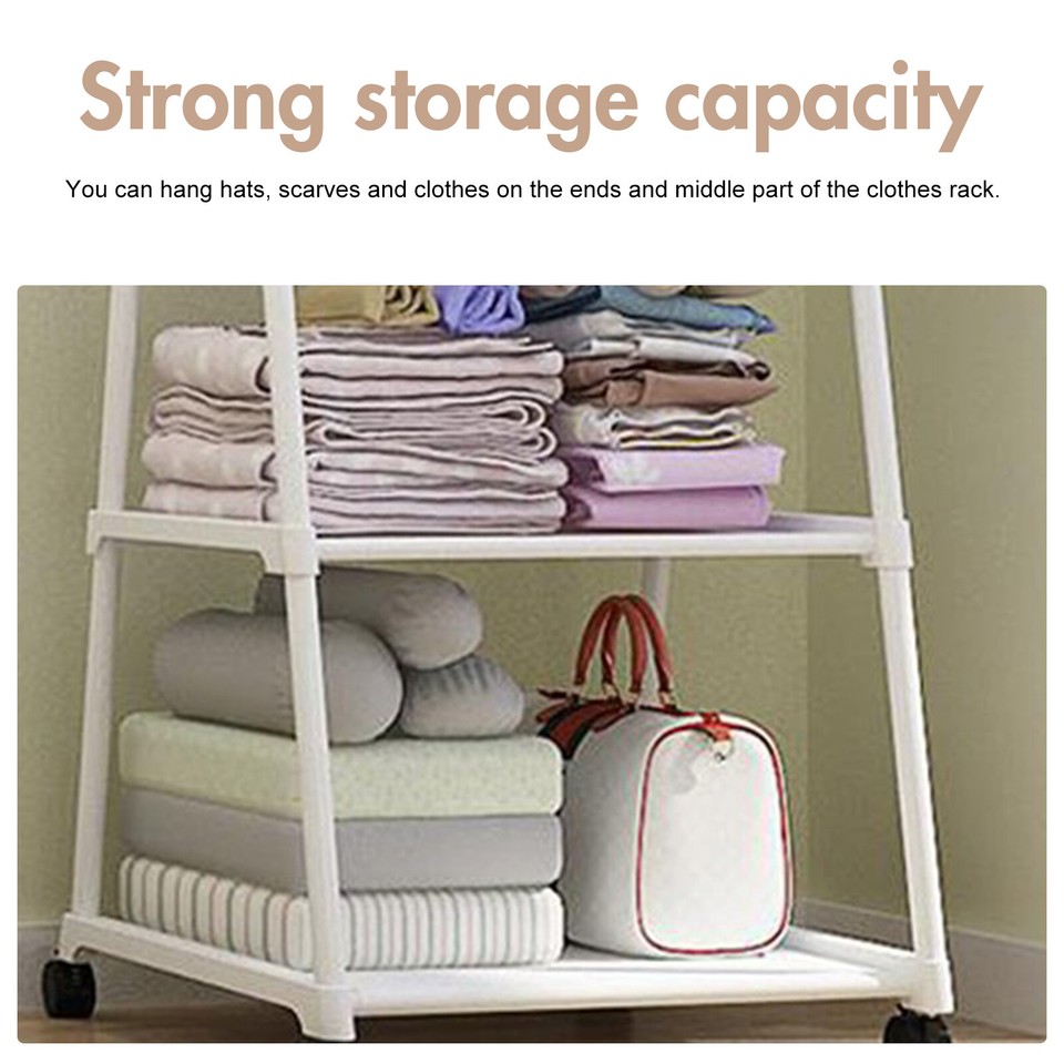 Heavy Duty Commercial Garment Rack Rolling Collapsible Clothing Shelf w ...