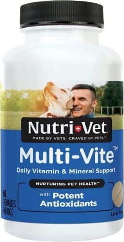 Nutri-Vet Multi-Vite Daily Vitamins & Mineral Support for Adult Dogs 60 ...