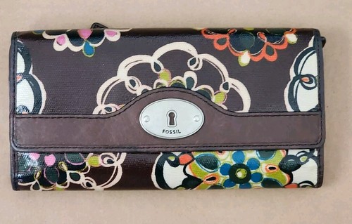 Fossil Key-per Tri-fold Coated Canvas And Leather Wallet| Brown ...