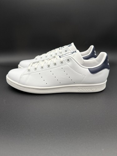 Adidas Originals Stan Smith Leather Sneakers Core White Navy Men’s Size ...
