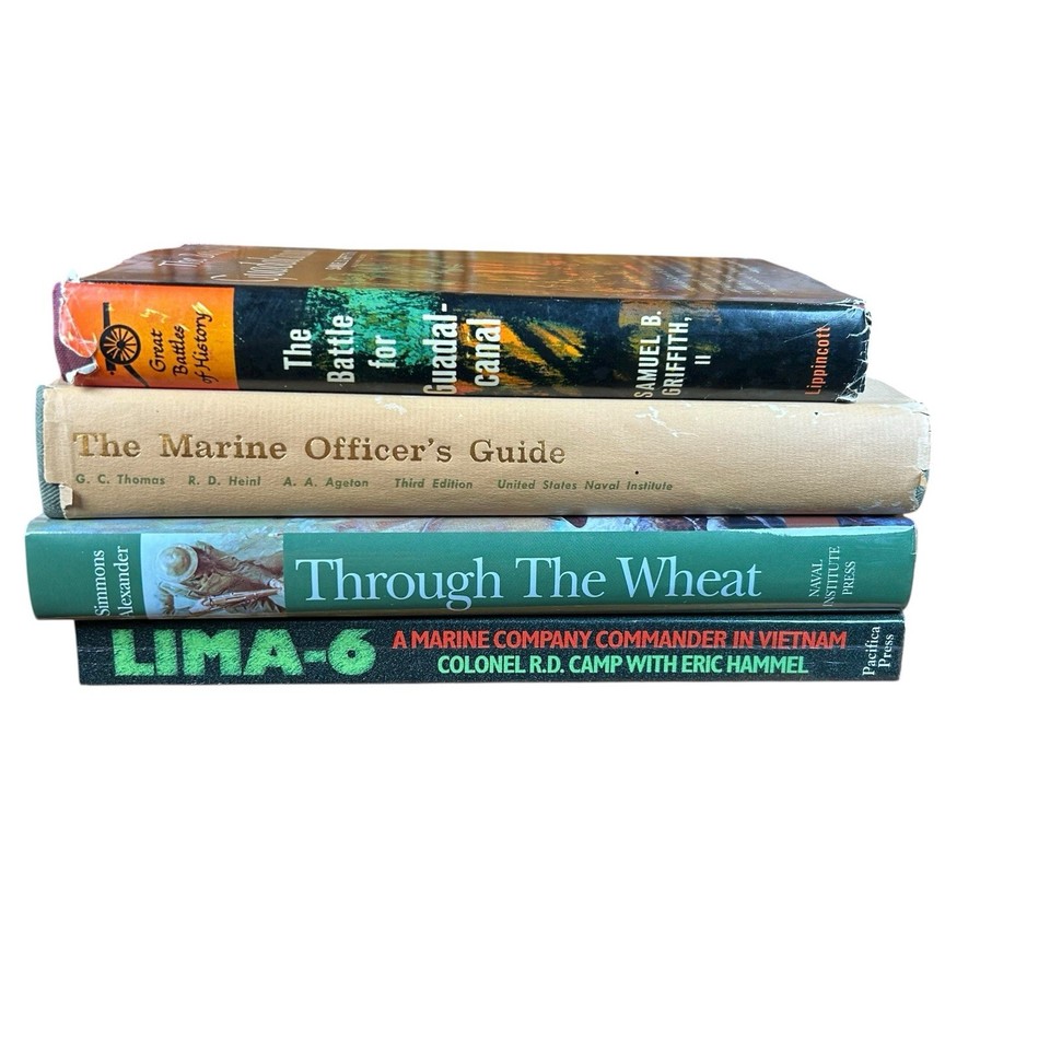 USMC History Book Lot WWII WWI Vietnam Marine Officer Guide Guadalcanal ...