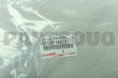 5311226070 Genuine Toyota GRILLE, RADIATOR, LOWER NO.1 53112-26070 | eBay