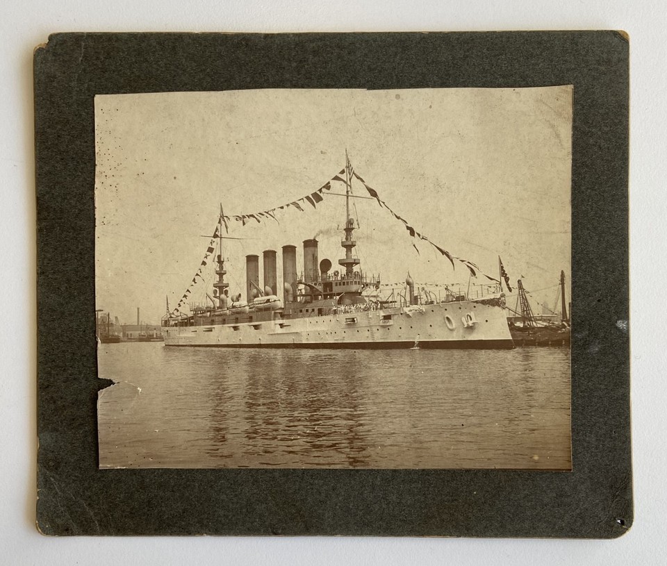 Antique WWI U.S. Naval USN Ship Photo Navy ACR Armored Cruiser USS ...