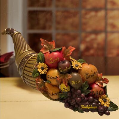 Lighted Color Changing Fall Harvest Cornucopia Thanksgiving Table ...