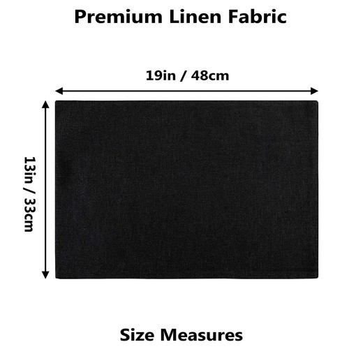 Black Placemats Set of 4 Heat Resistant Black Table Mats Cloth Dining ...