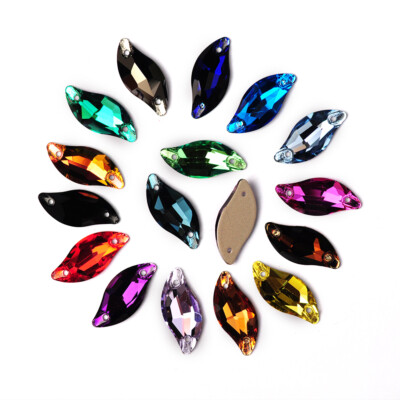 S Shape Crystal Sew On Rhinestones Leaf Sewing Beads for Gymnastic ...