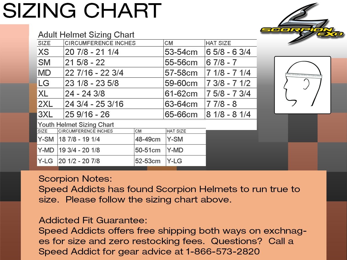 Scorpion Helmet Sizing Click To Zoom