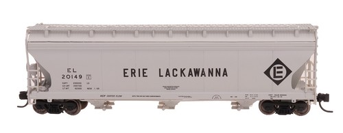 N SCALE IMRC 67077-06 ERIE-LACKAWANNA/20149 ACF 3 BAY 4650CF COVERED ...