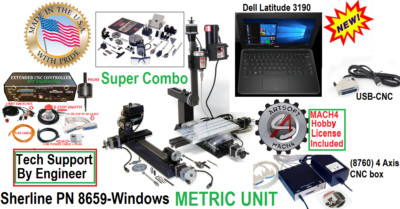 Sherline 8659 SuperCombo Dell Laptop USB CNC 5 Limit Sw digitiz probe ...