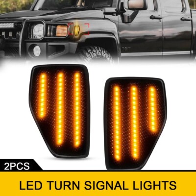 Side Marker For 2006-2010 Hummer H3 Smoked LENS LED Turn Signal Lights ...