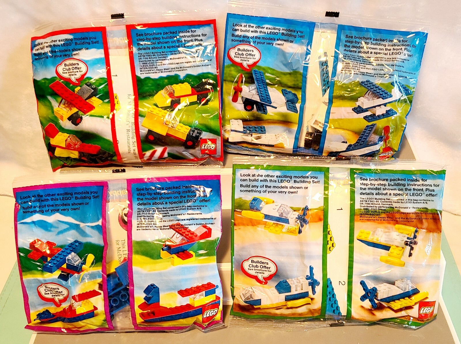 VINTAGE McDonalds Lego 1989 Polybags x 4 -SET 1B, 2B, 3B and 4B | eBay