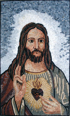 36" Jesus Christ Handmade Marble Mosaic Art Tile Stone Decor | eBay