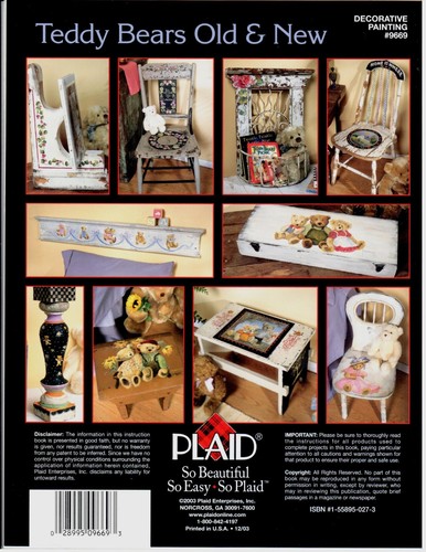 Teddy Bears Old & New Pat Wakefield Acrylic Decorative Painting Pattern ...